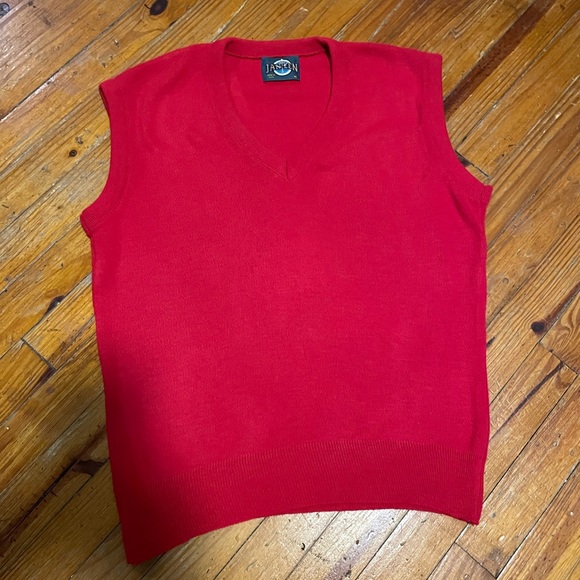 Jantzen | Sweaters | Vintage Golf Grandpa Jantzen Red V Neck Sweater ...